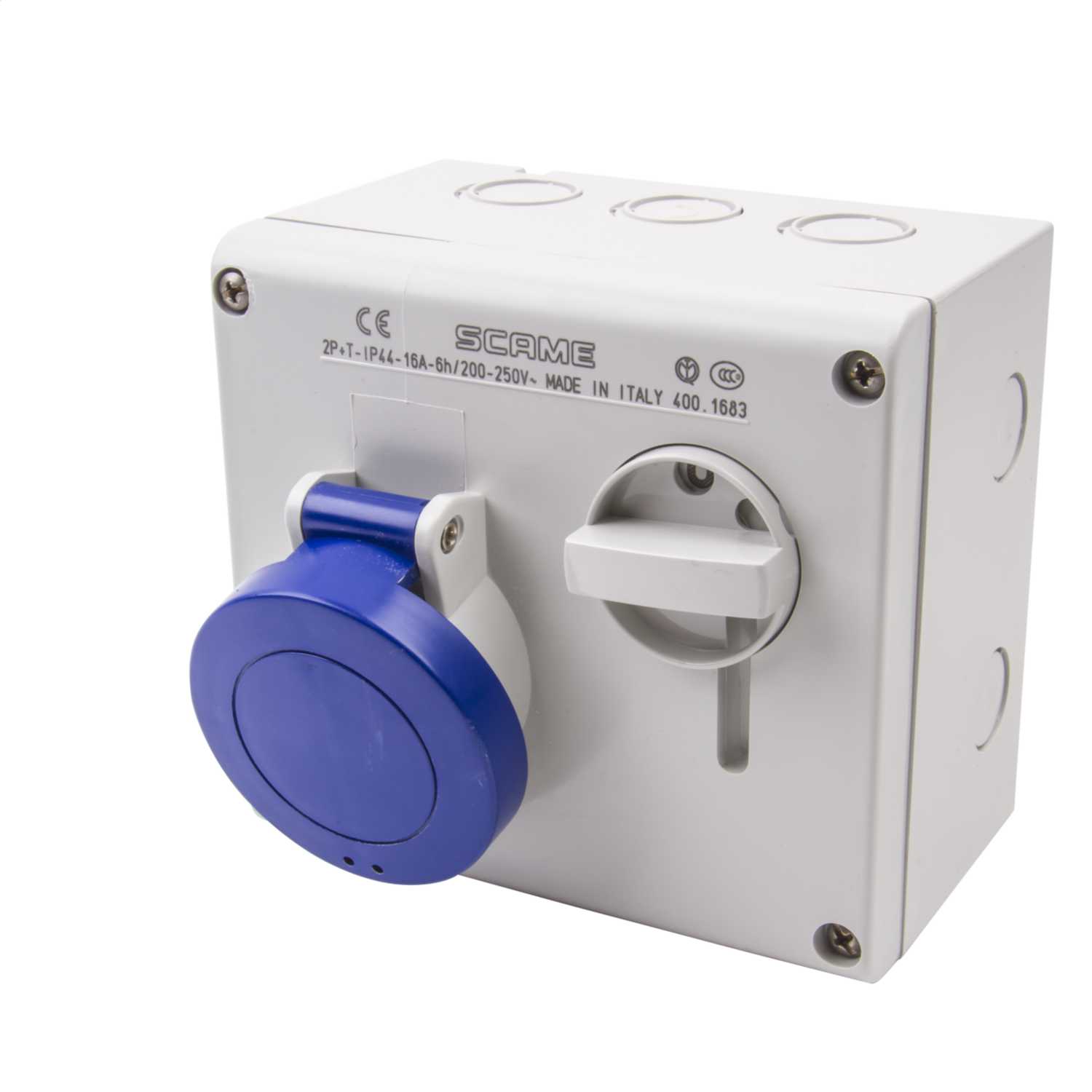Scame OMNIA 16A 2P+E 230V Interlocked Socket IP44 (500.1683) | CEF