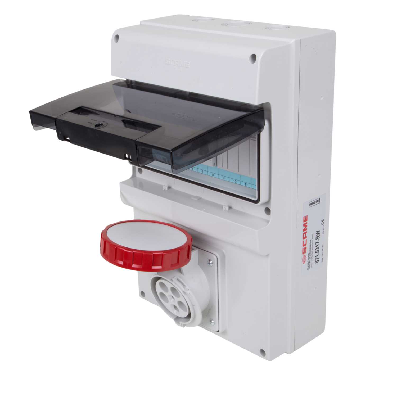 Scame DOMINO 63A 3P+N+E 415V RCD Protected Socket IP66 (671.6317-RW) | CEF