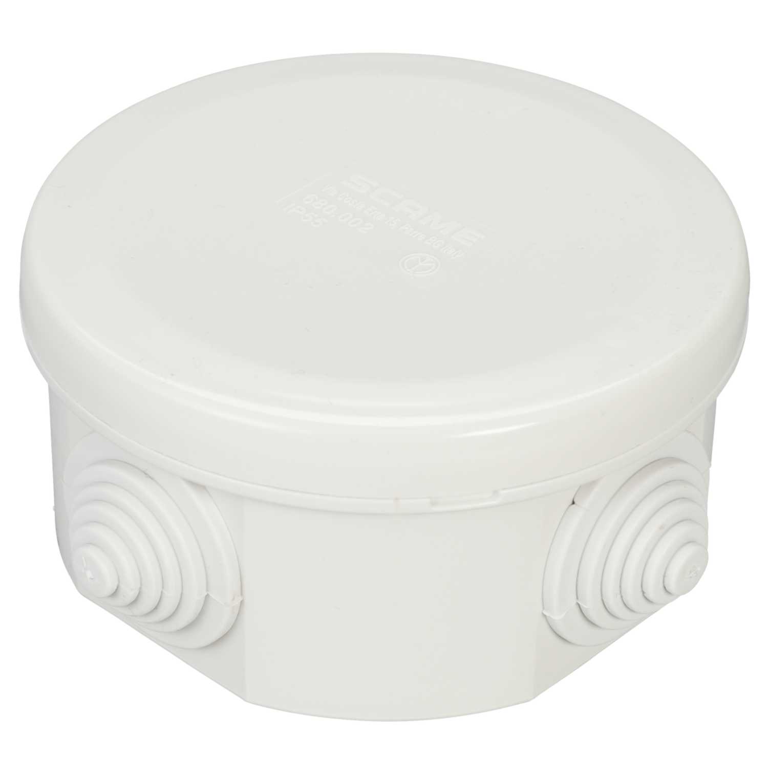 Scame Ø80 x 40mm Round PVC Adaptable Box IP44 (680.002) | CEF