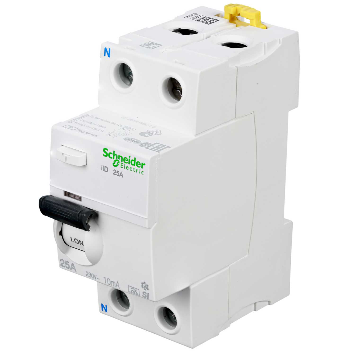 Schneider Acti9 25A 2 Pole 10mA Type A Instantaneous Time Delay DC ...