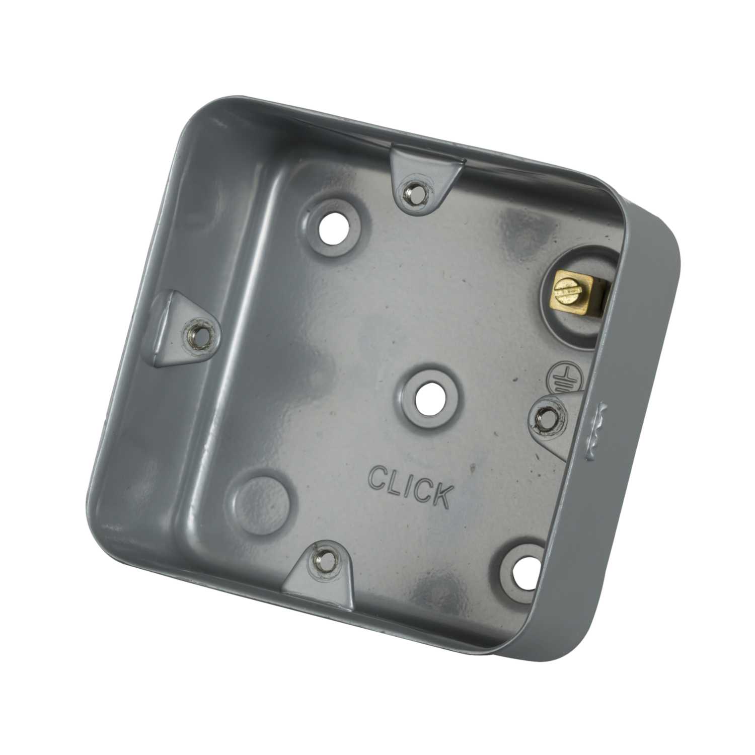 Scolmore Click Essentials 1 Gang 40mm Surface Mounting Box Metal Clad ...