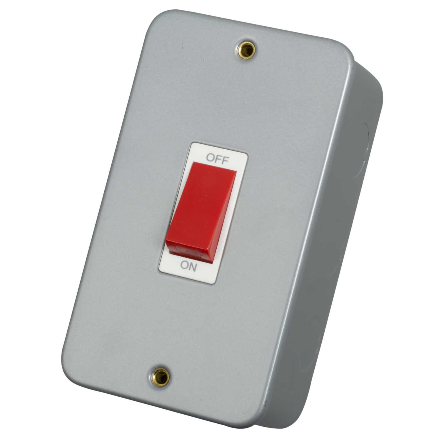 Scolmore Click Essentials 45A DP 2 Gang Vertical Switch Metal Clad ...