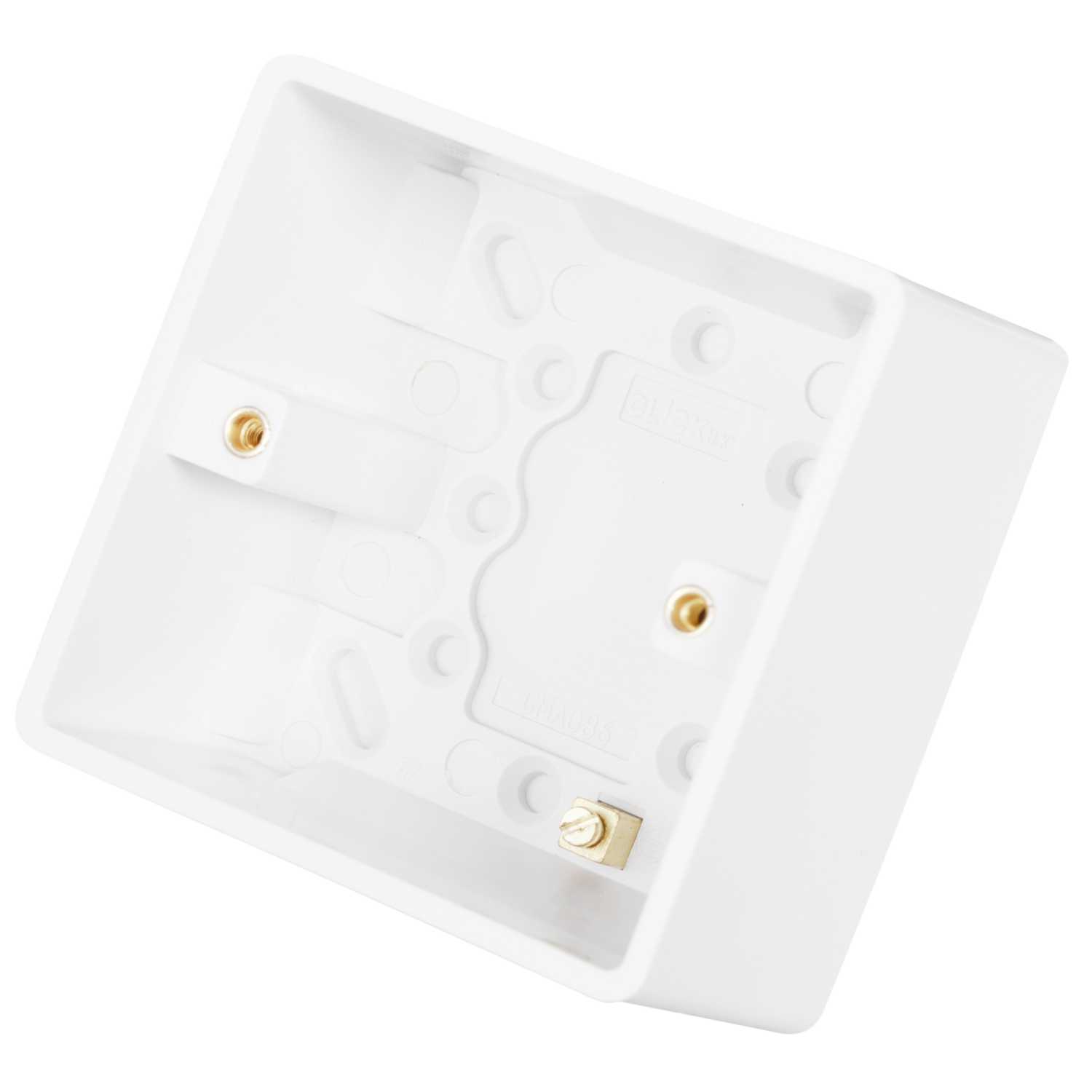Scolmore Click Mode 1 Gang 47mm Pattress Back Box White (CMA085) | CEF