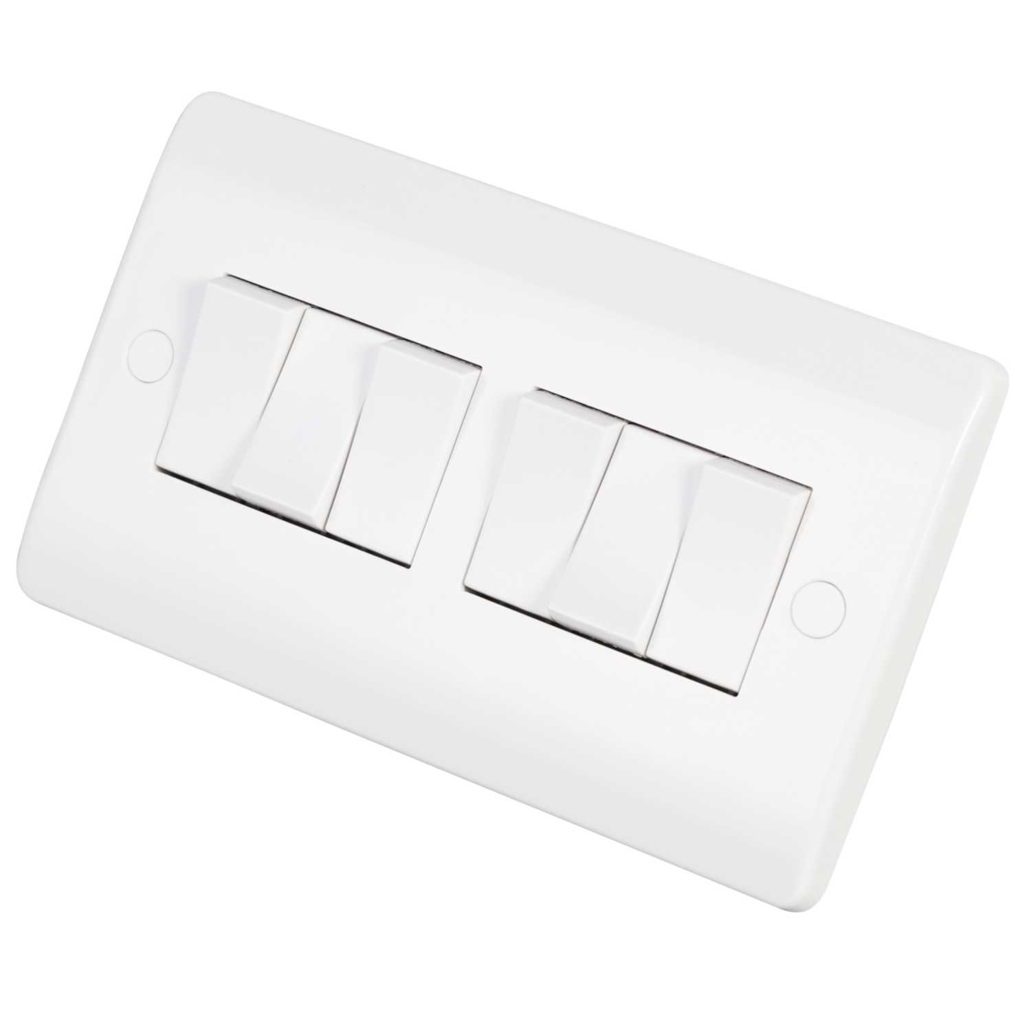 Scolmore Click Mode 10A 6 Gang 2 Way Light Switch White (CMA105) | CEF