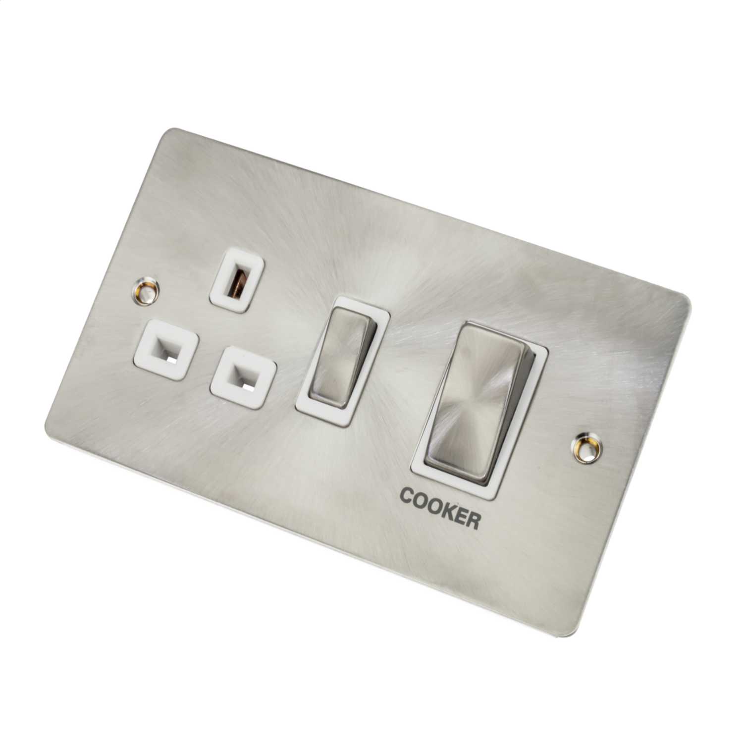 Scolmore Click Define 45A Cooker Control Unit White Insert Brushed ...