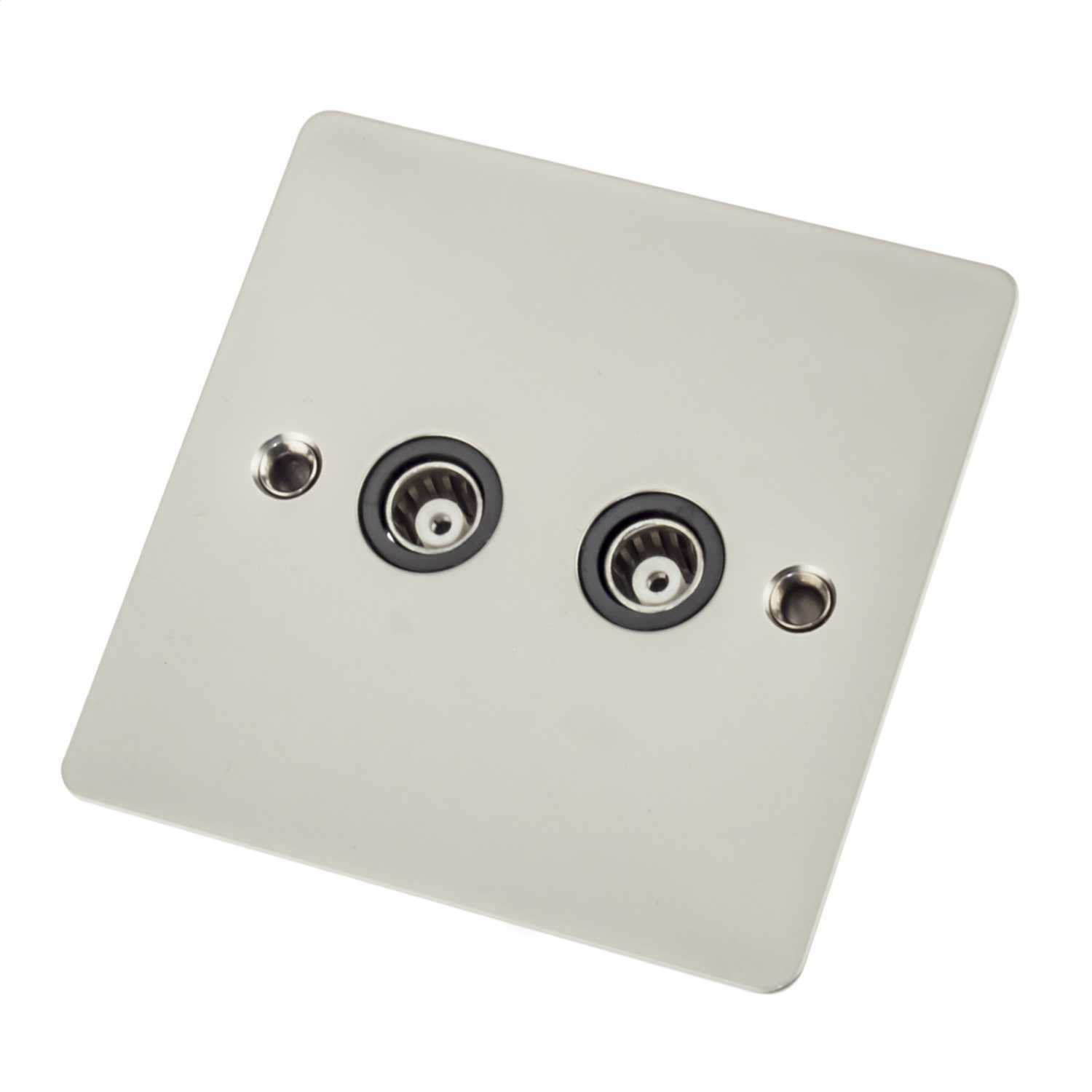 Scolmore Click Define 1 Gang Isolated Twin Coaxial Socket Black Insert ...