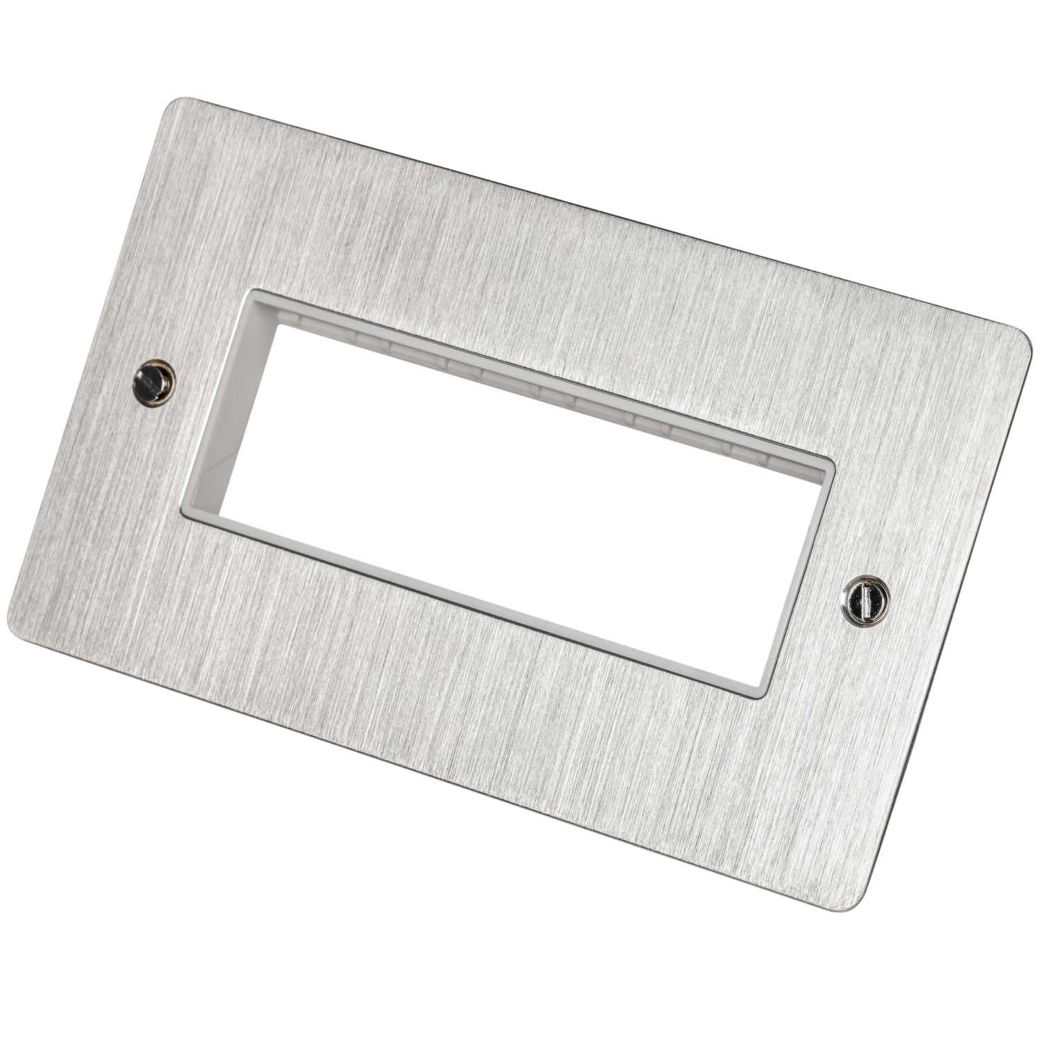 Scolmore Click Define 2 Gang 6 Minigrid Module Front Plate White Insert ...