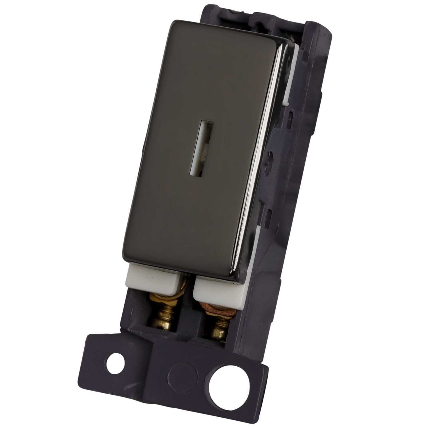 Scolmore Click Mini Grid 10A 2 Way Key Switch Module Black Nickel ...