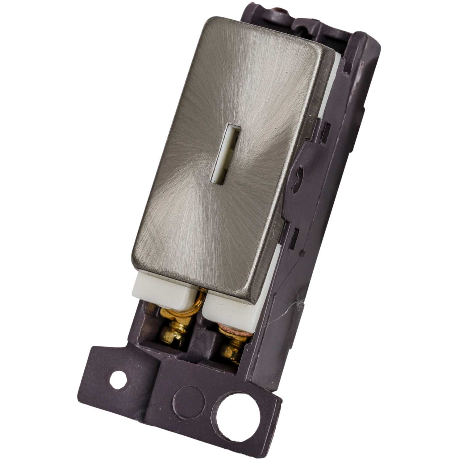 Scolmore Click Mini Grid 10A 2 Way Key Switch Module Brushed Steel ...