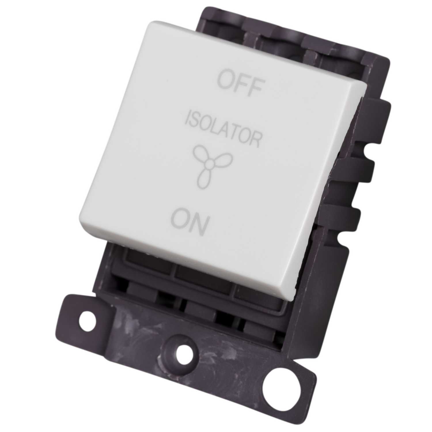Scolmore Click Mini Grid 10A Triple Pole Fan Isolator Switch Module ...