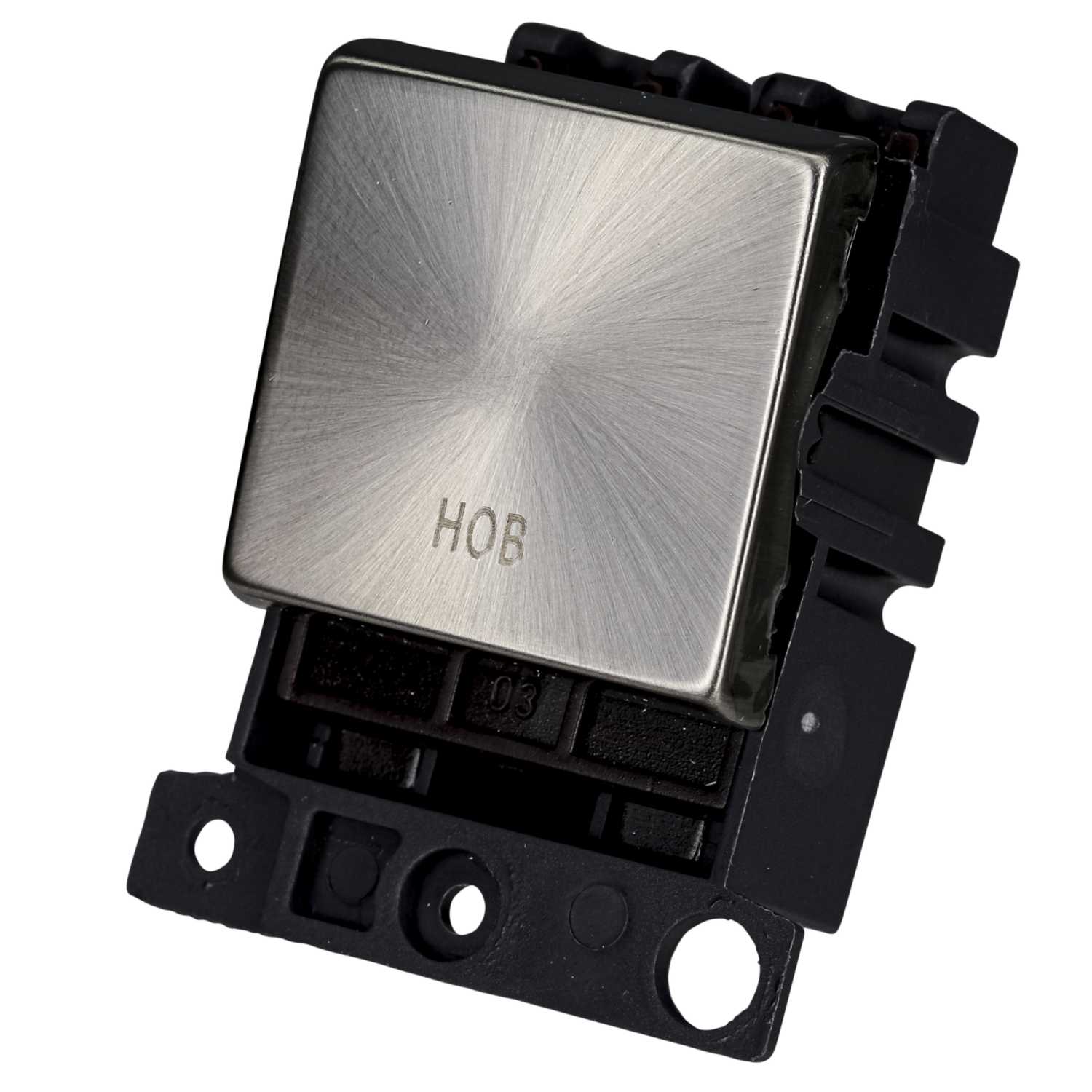 Scolmore Click Mini Grid 20A Double Pole Switch Module marked Hob Satin ...