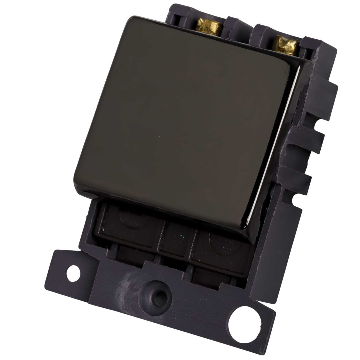Scolmore Click Mini Grid 32A Double Pole Switch Module Black Nickel ...