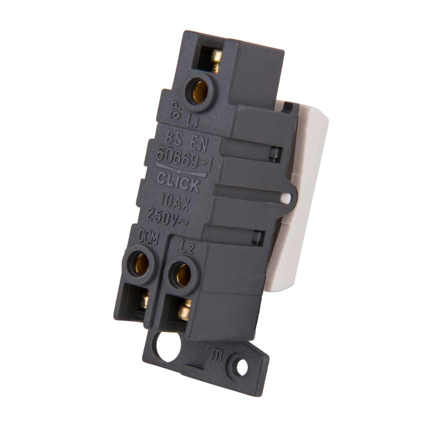 Scolmore Click Mini Grid 10A 3 Position Switch Module Polar White ...