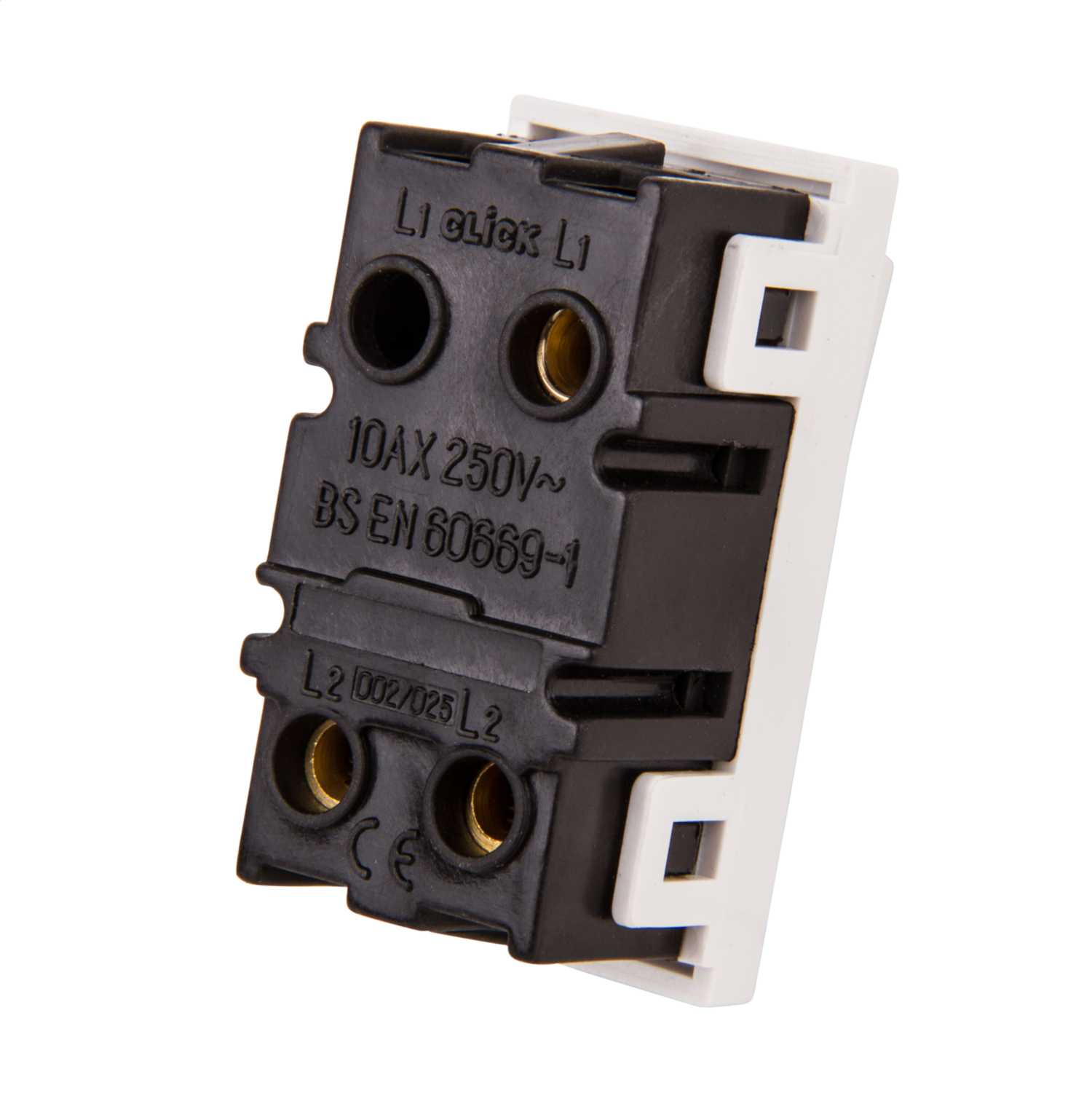 Scolmore Click New Media 10A 2 Way Euro Module Switch White (MM002WH) | CEF