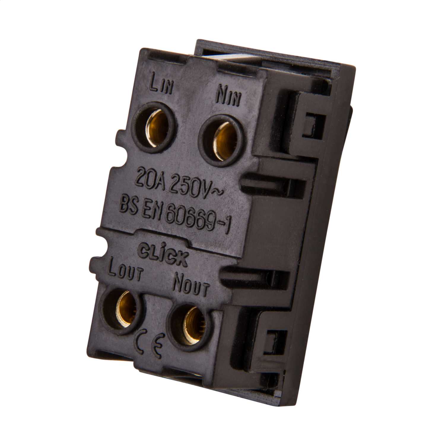 Scolmore Click New Media 20A Double Pole Euro Module Switch Black ...