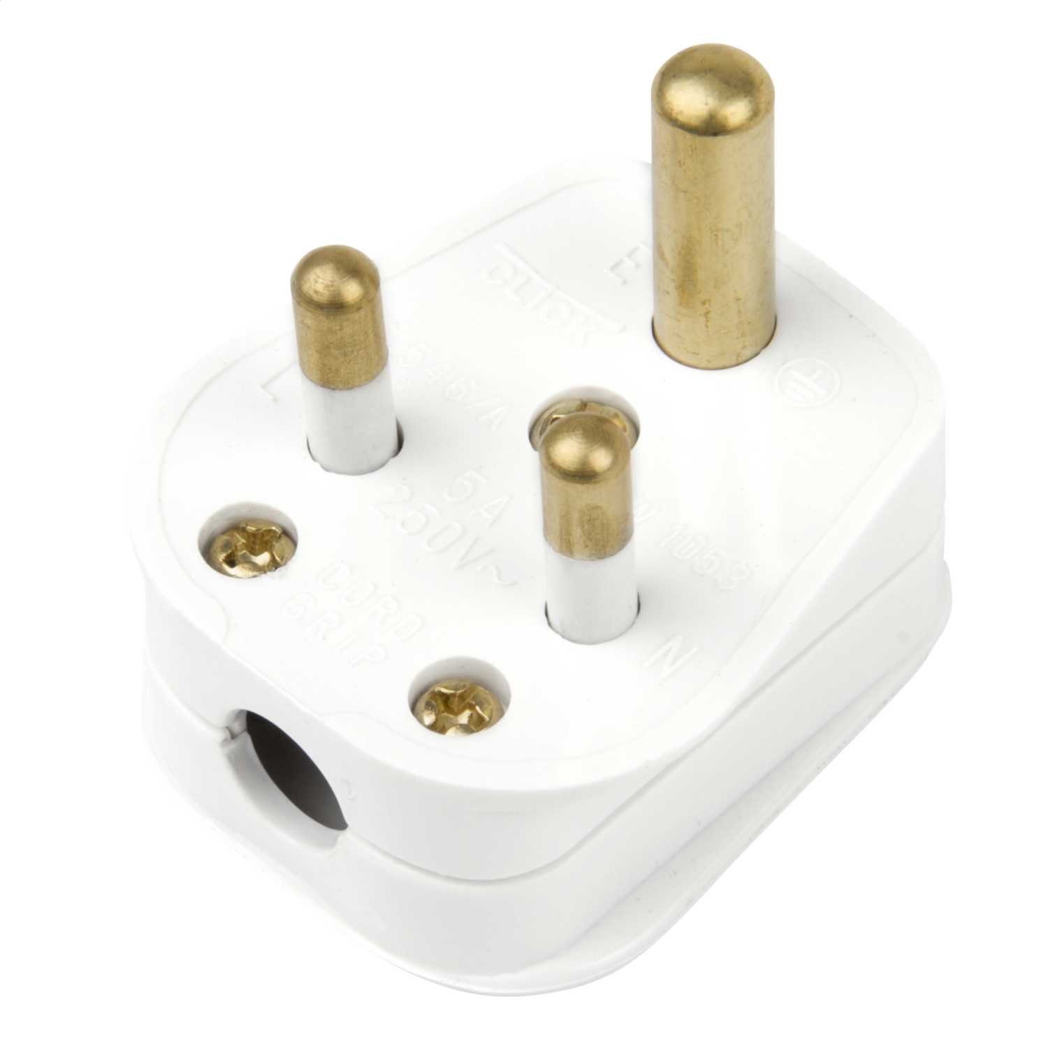 Scolmore Click 5A Non Fused Round Pin Rewireable Plug Top White (PA166 ...