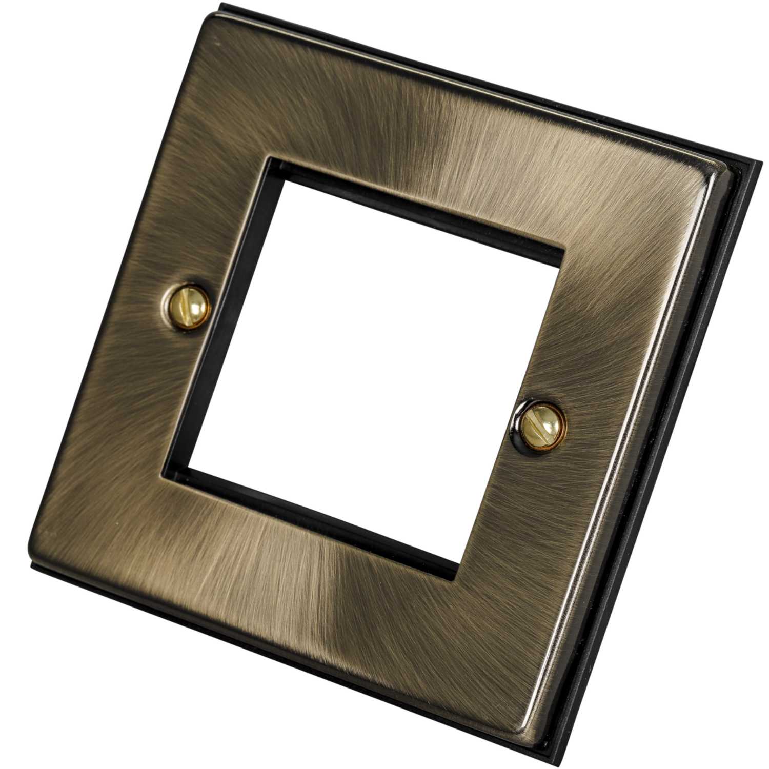 Scolmore Click New Media 1 Gang 2 Euro Module Front Plate Antique Brass ...