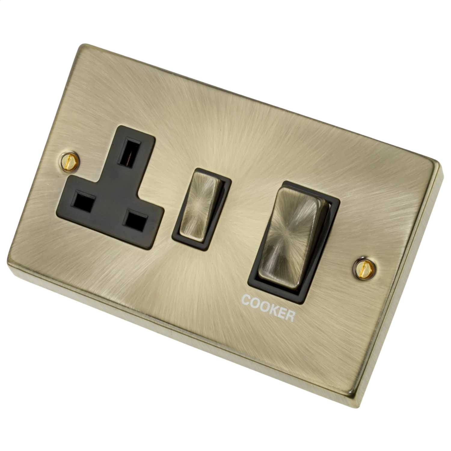 Scolmore Click Deco 45A DP Cooker Control Unit Metal / Black Insert ...