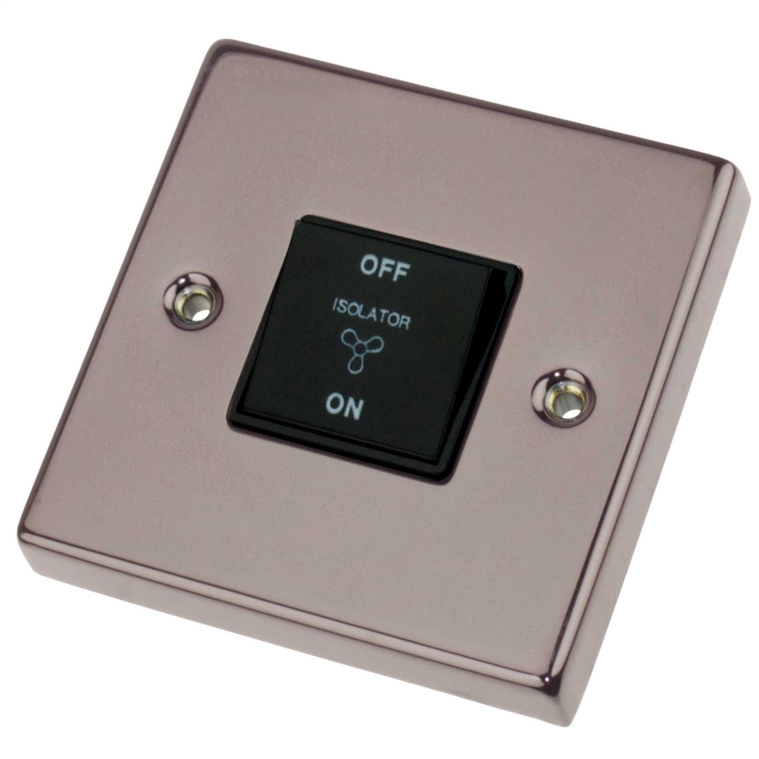 Scolmore Click Deco 10A Triple Pole Fan Isolator Switch Black Insert ...