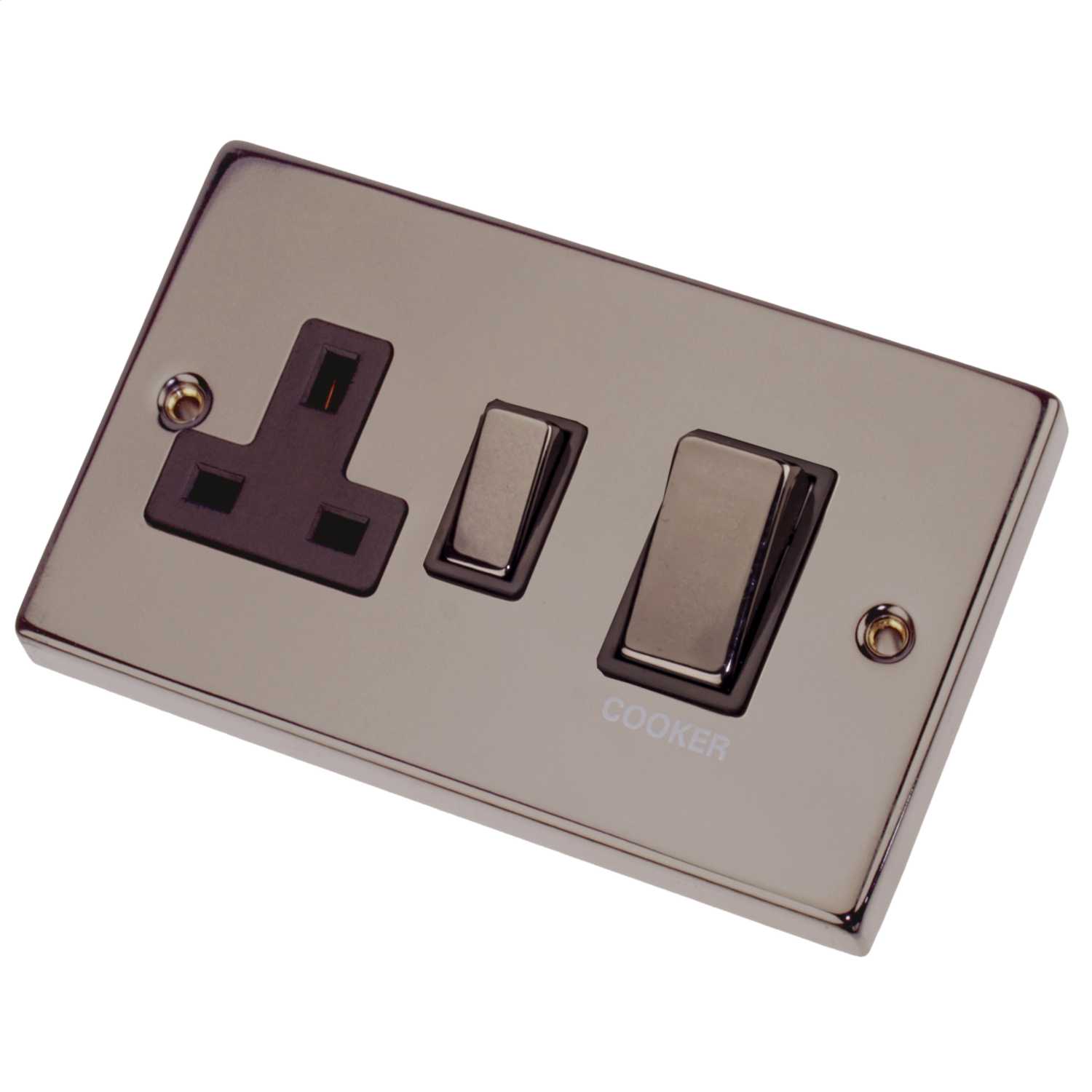 Scolmore Click Deco 45A DP Cooker Control Unit Metal / Black Insert ...