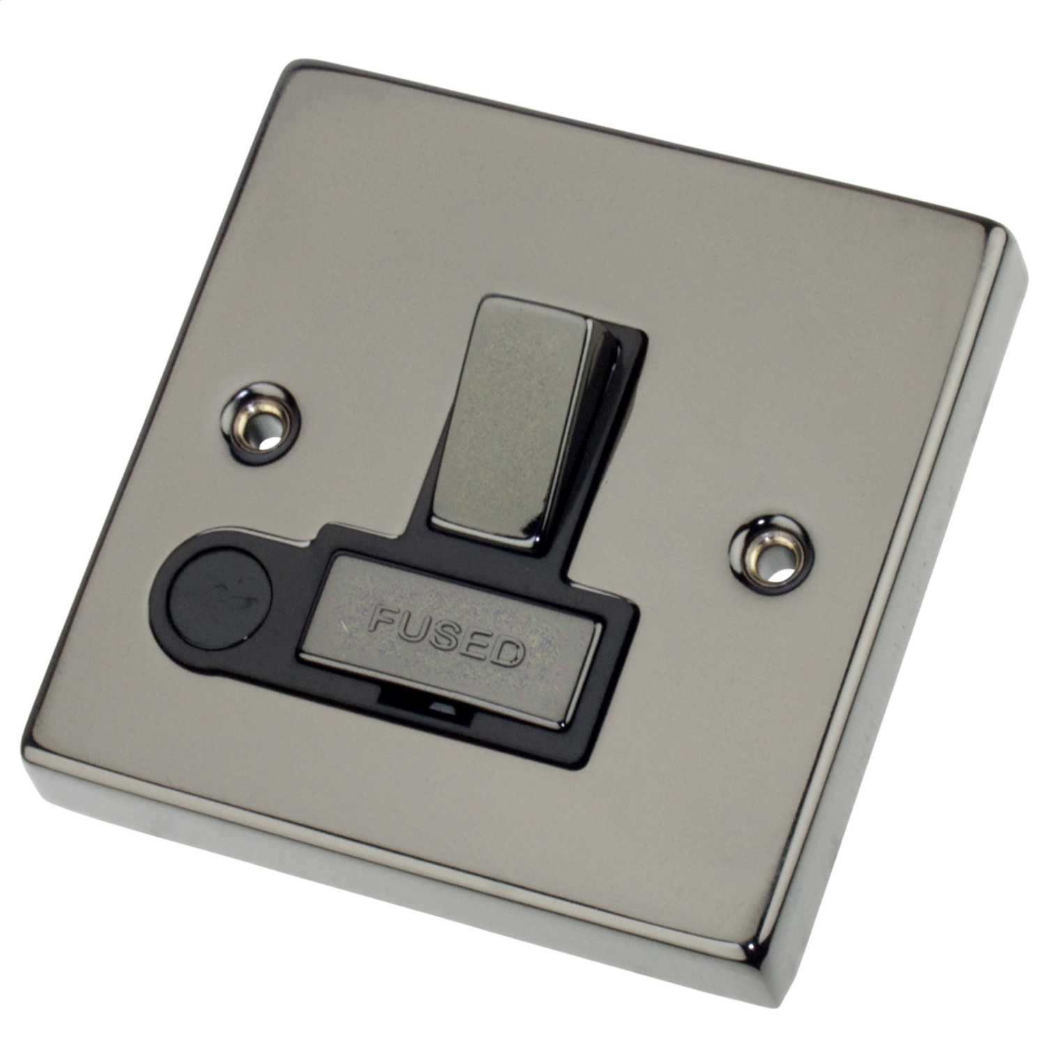 Scolmore Click Deco 13A Switched Fused Spur Metal / Black Insert Black ...