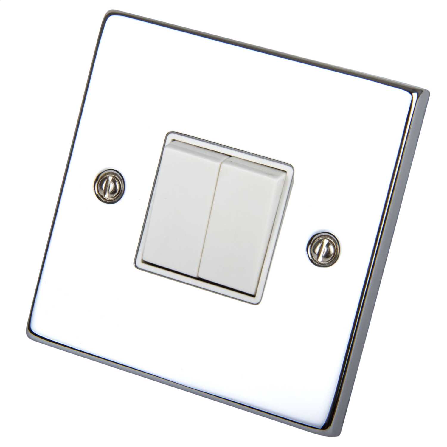 Scolmore Click Deco 10A 2 Gang 2 Way Switch White Insert Polished ...