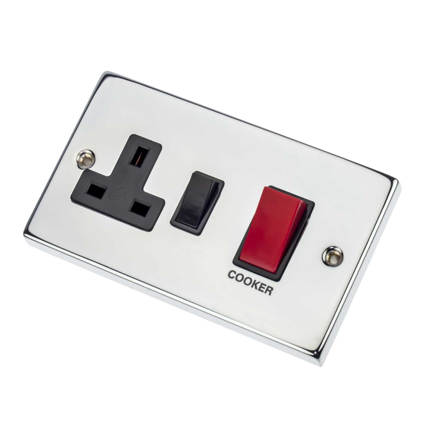 Scolmore Click Deco 45A Cooker Control Unit Black Insert Polished ...