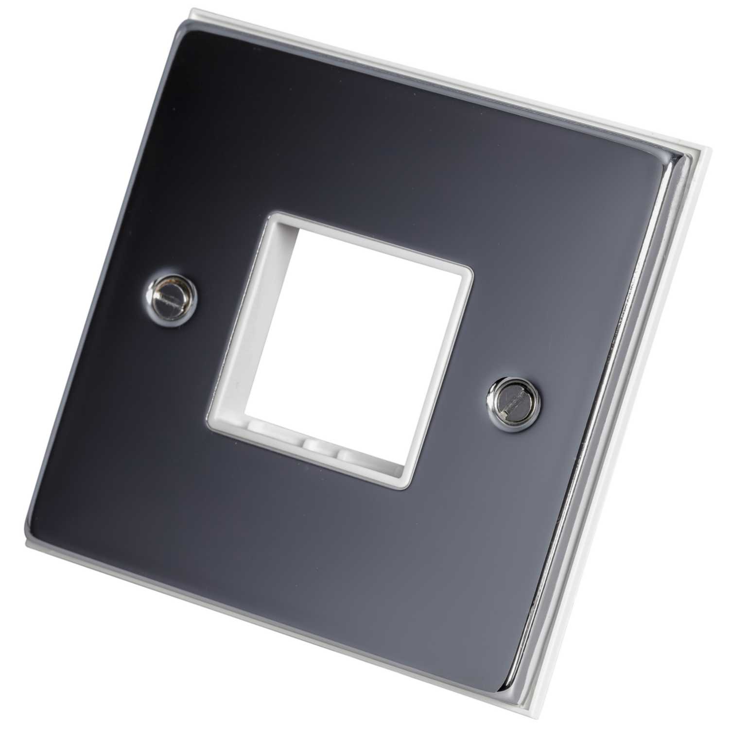Scolmore Click Deco 1 Gang 2 Module Front Plate White Insert Polished ...