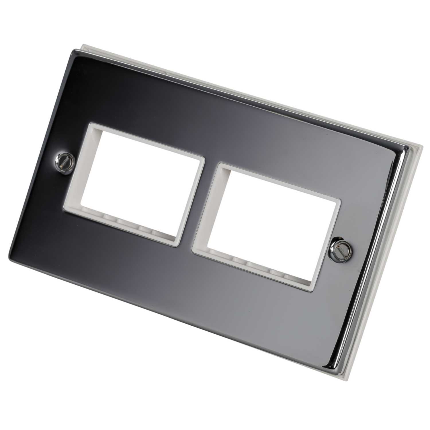 Scolmore Click Deco 2 Gang 3 + 3 Module Front Plate White Insert ...
