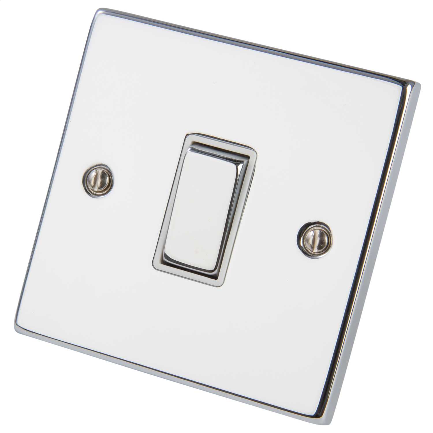 Scolmore Click Deco 10A 1 Gang 2 Way Switch Metal / White Insert ...