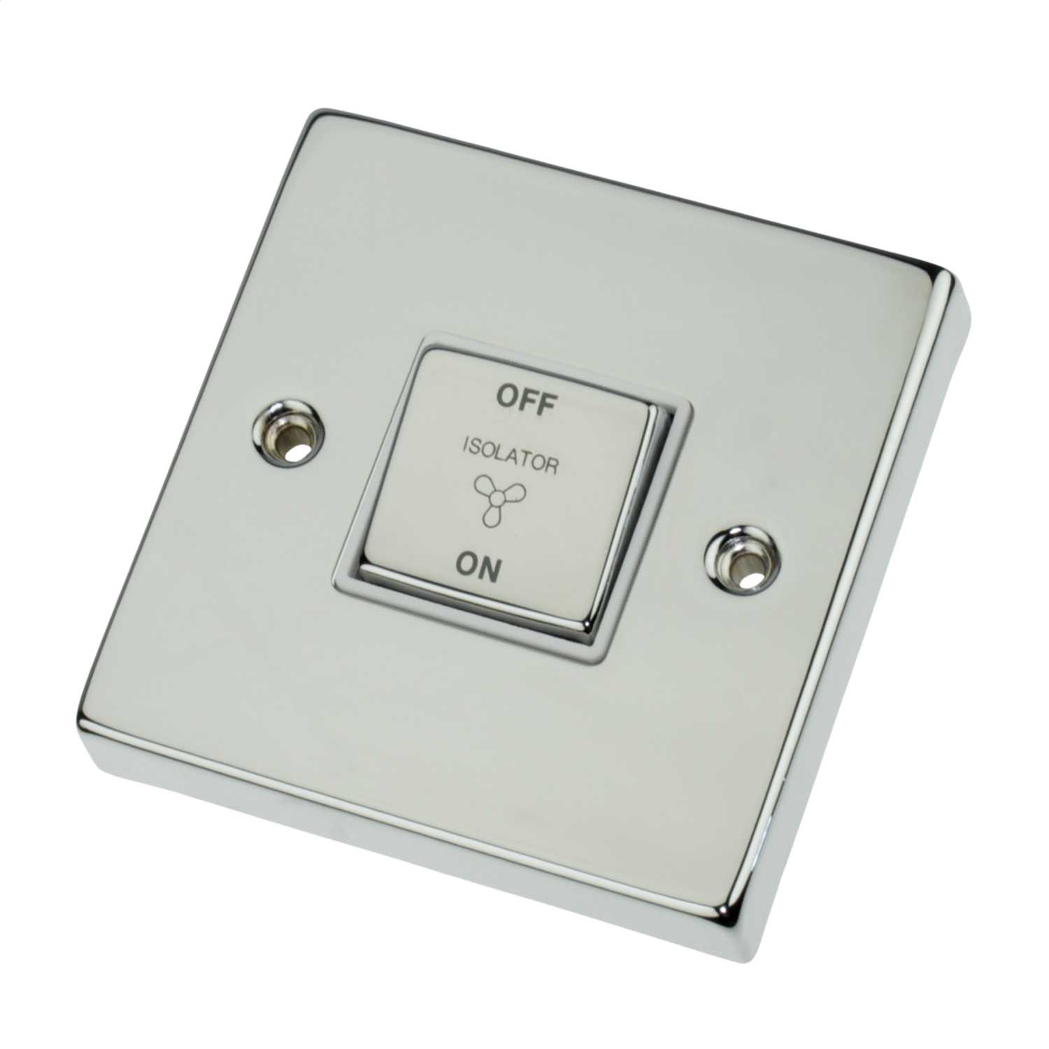 Scolmore Click Deco 10A Triple Pole Fan Isolator Switch Metal / White ...