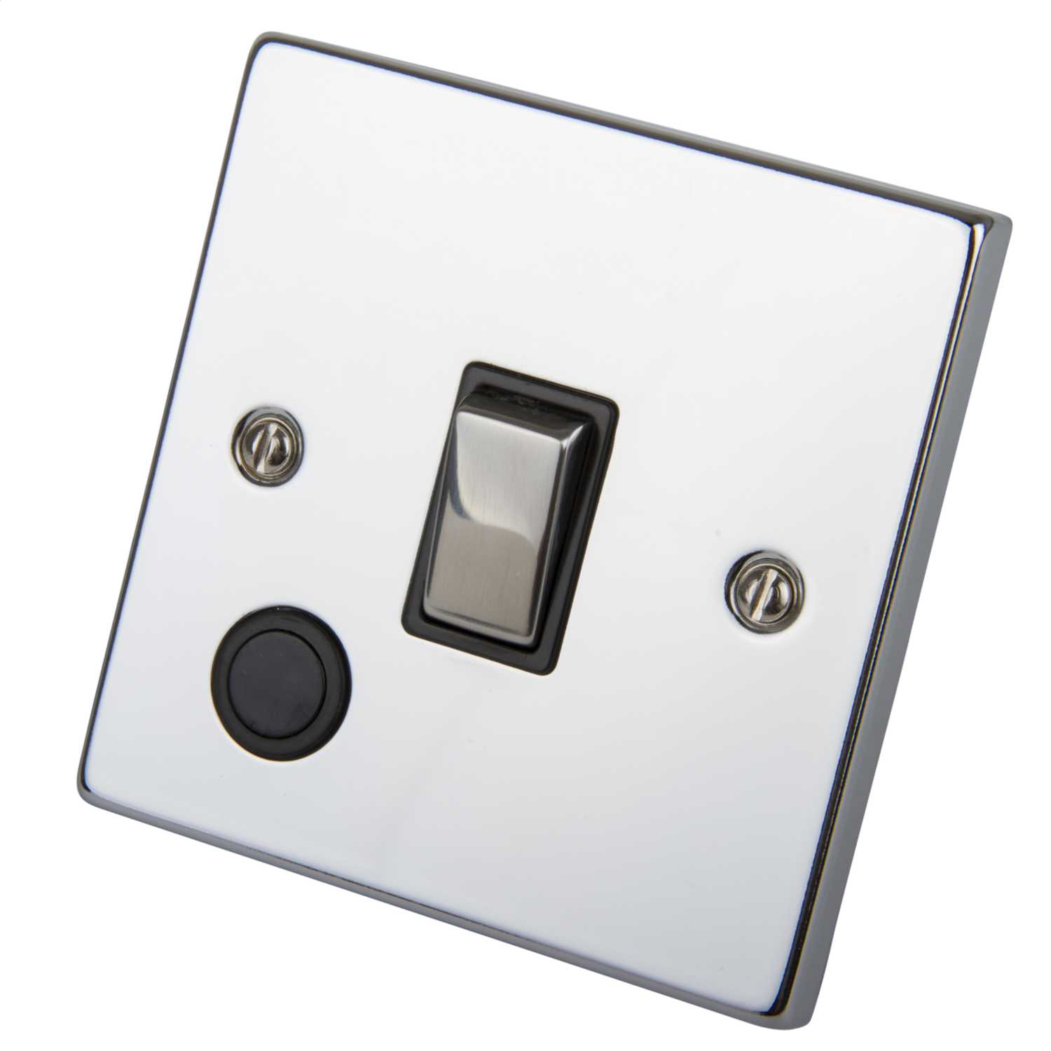 Scolmore Click Deco 20A DP Switch with Flex Outlet Metal / Black Insert ...