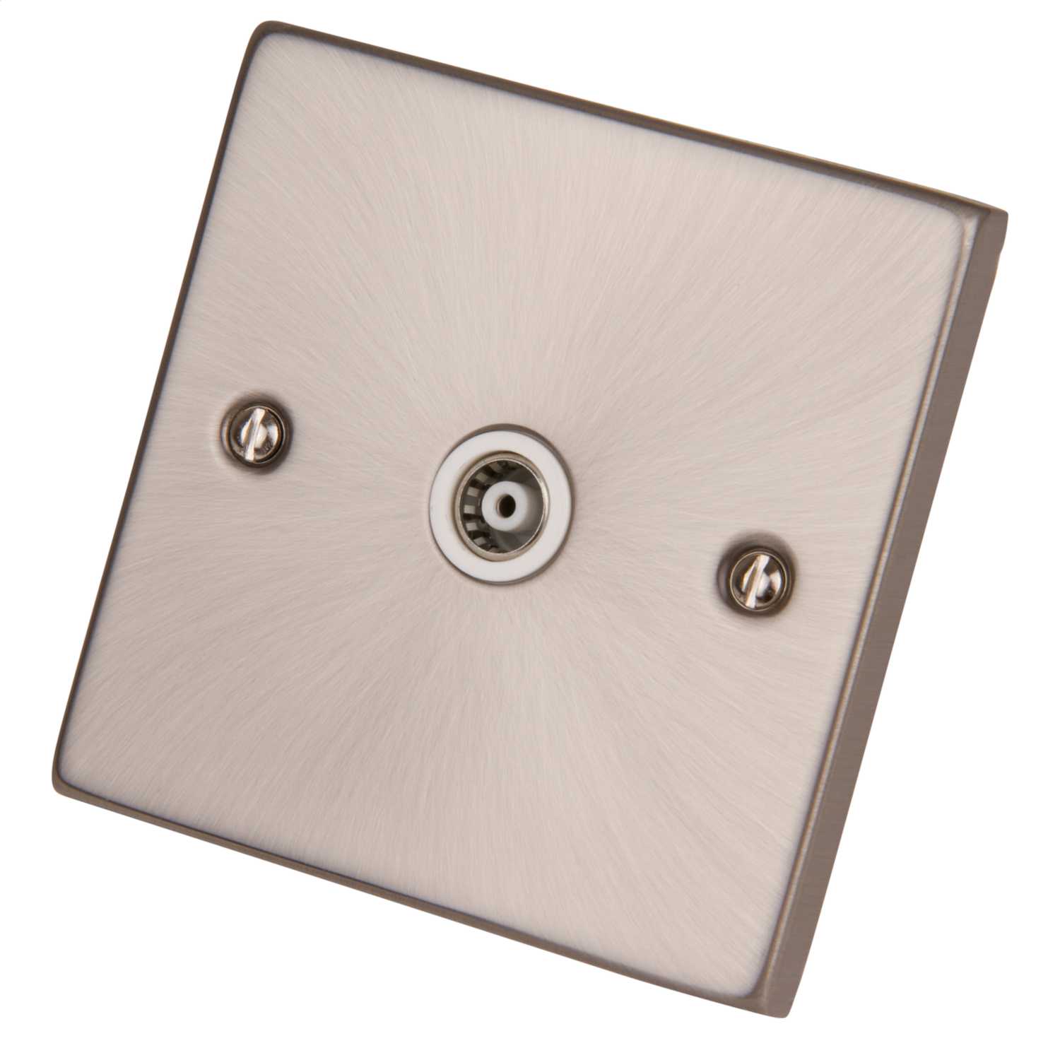 Scolmore Click Deco 1 Gang Coaxial Isolated Socket White Insert Satin ...