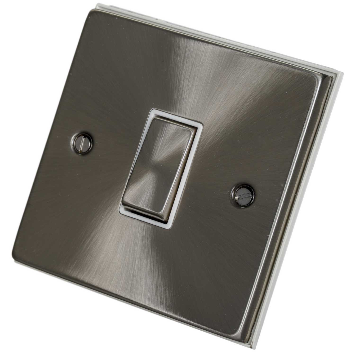 Scolmore Click Deco 10A 1 Gang Intermediate Switch Metal / White Insert ...