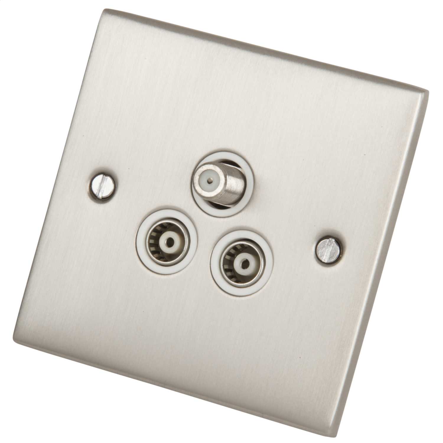 LGA Selectric 5M 1 Gang Satellite and Twin TV/FM Socket White Insert ...