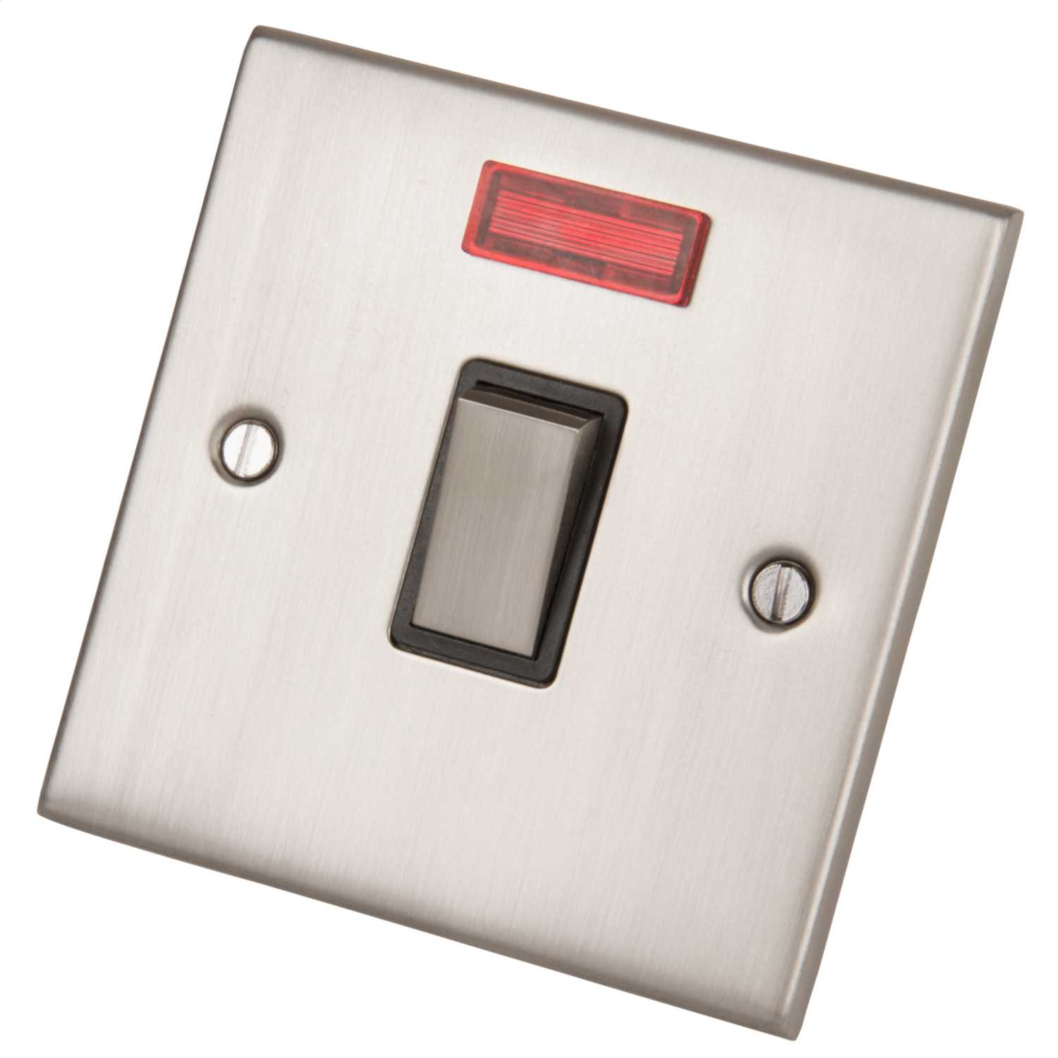 LGA Selectric 5M 20A DP Switch with Neon Metal / Black Insert Satin ...