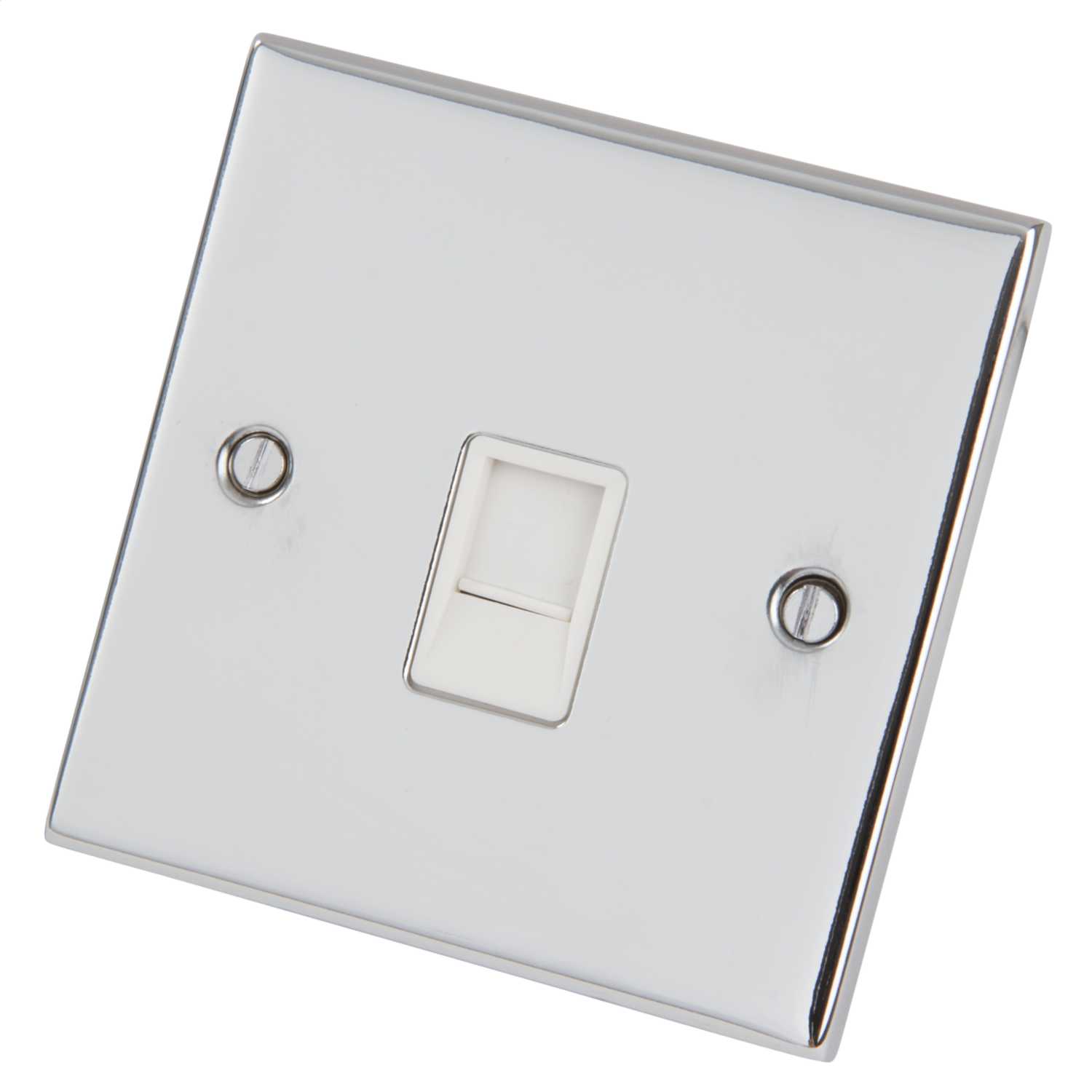 Lga Selectric 5m 1 Gang Rj45 Data Socket White Insert Polished Chrome Dsl340 Cef