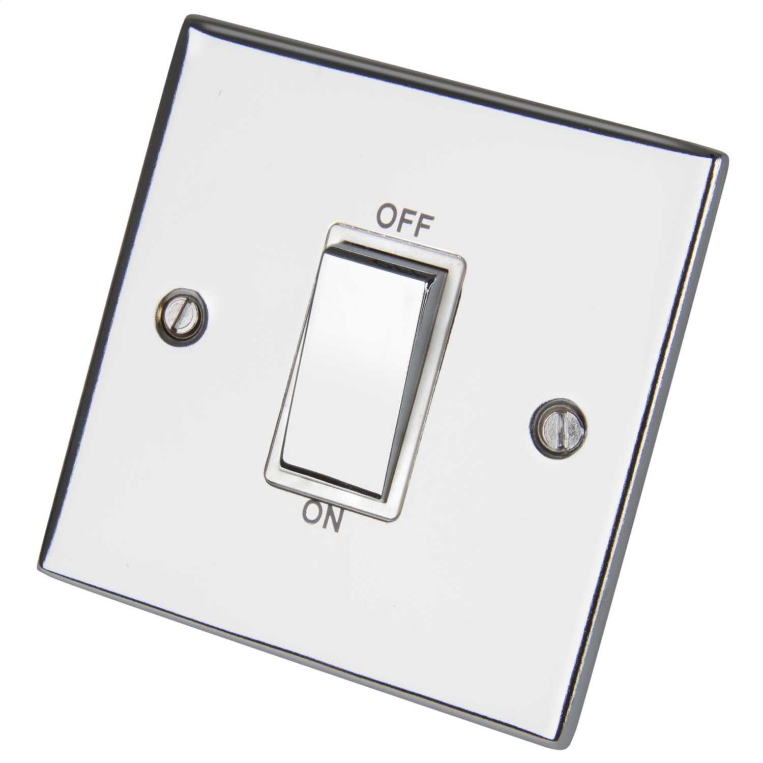 LGA Selectric 5M 45A DP 1 Gang Switch Metal / White Insert Polished ...