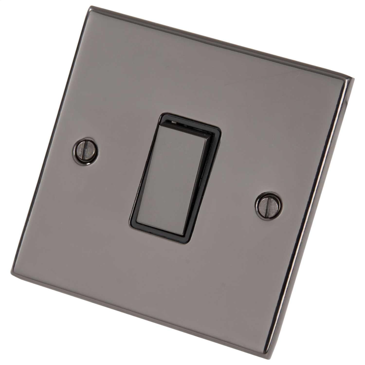 LGA Selectric 5M 10A 1 Gang 2 Way Switch Metal / Black Insert Black ...