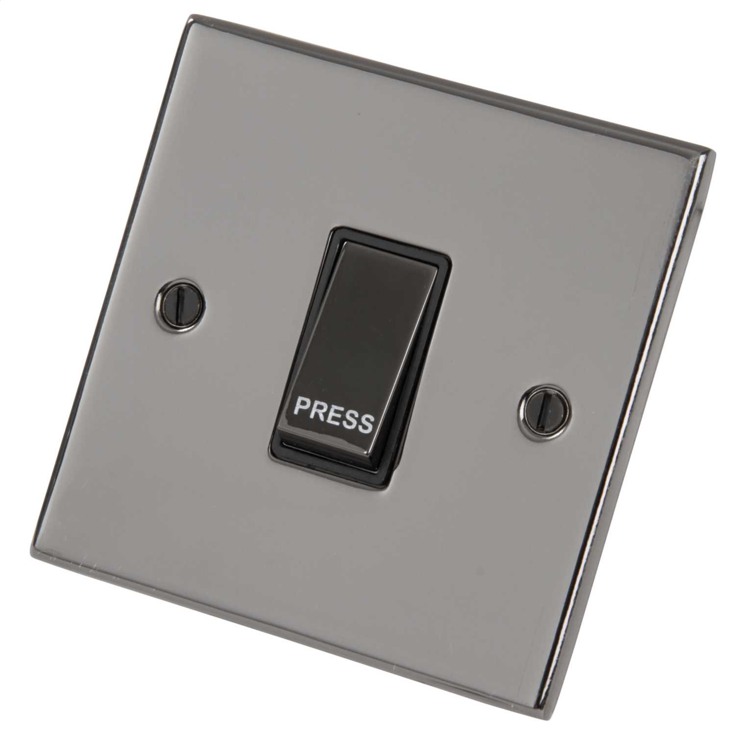 LGA Selectric 5M 10A 1 Gang Press Switch marked Press Metal / Black ...