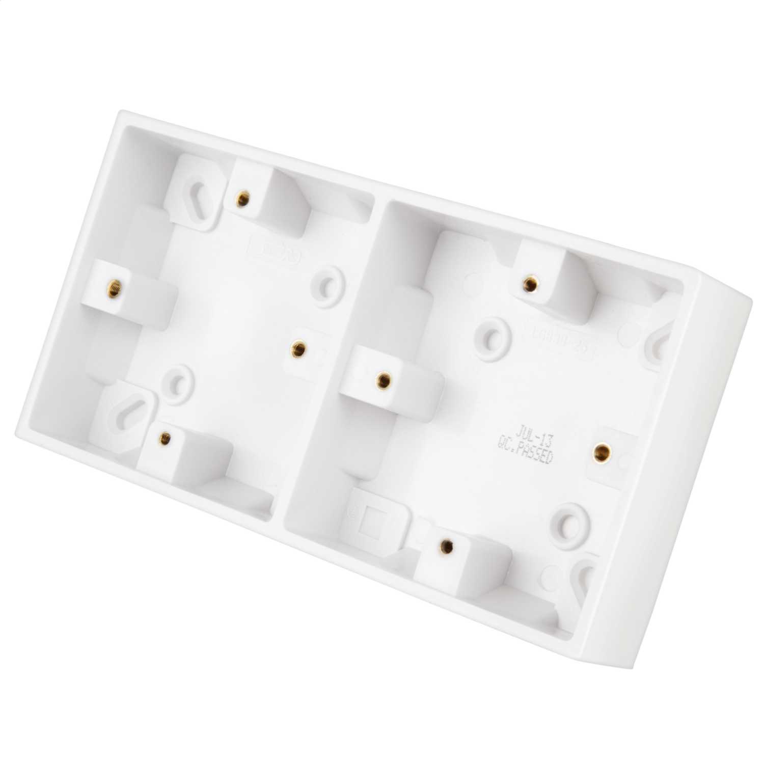 LGA Selectric 2 x 1 Gang 25mm Dual Pattress Back Box White (LG838-25) | CEF
