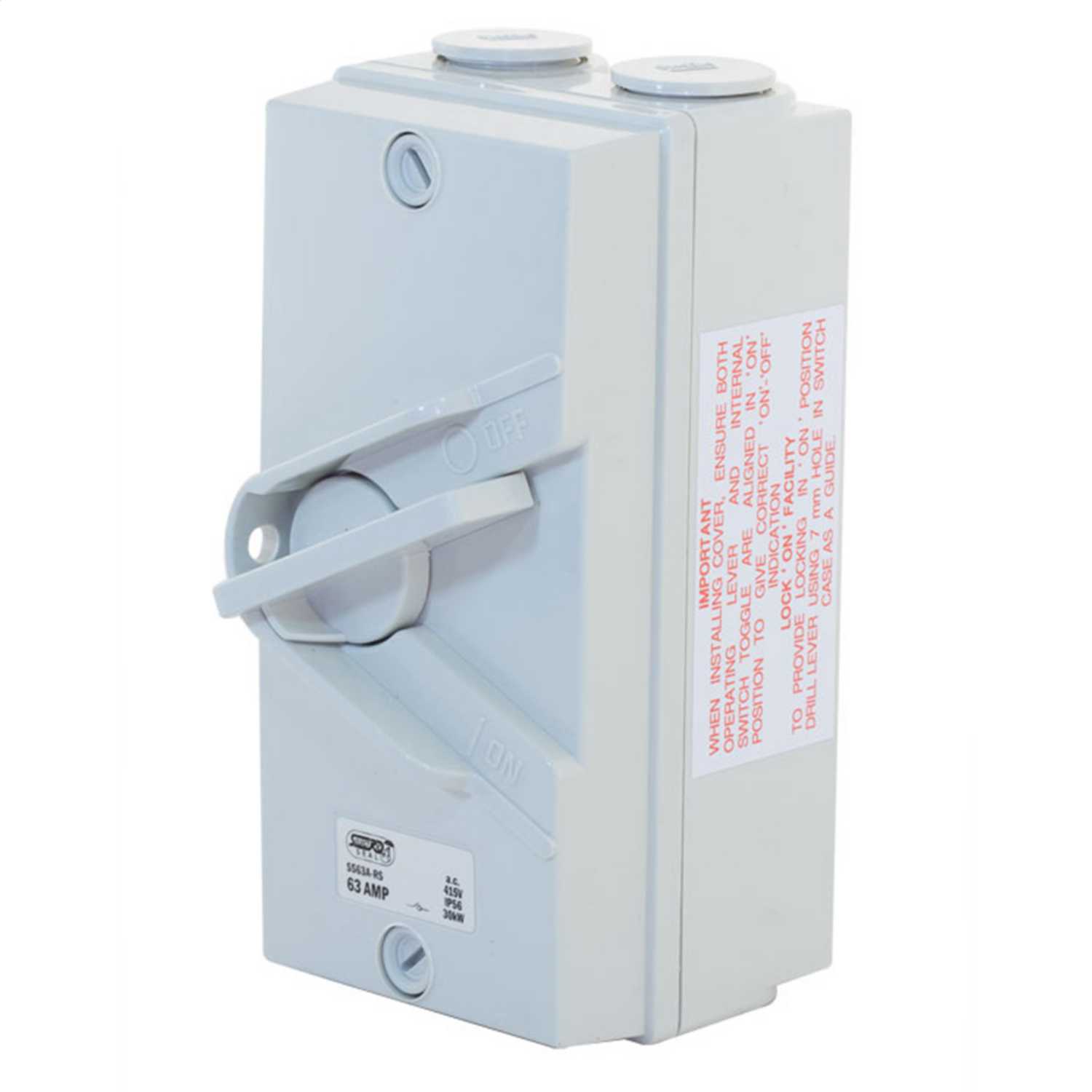 LGA Selectric 63A 4 Pole Rotary Isolator Switch IP56 (SS63A-RS) | CEF