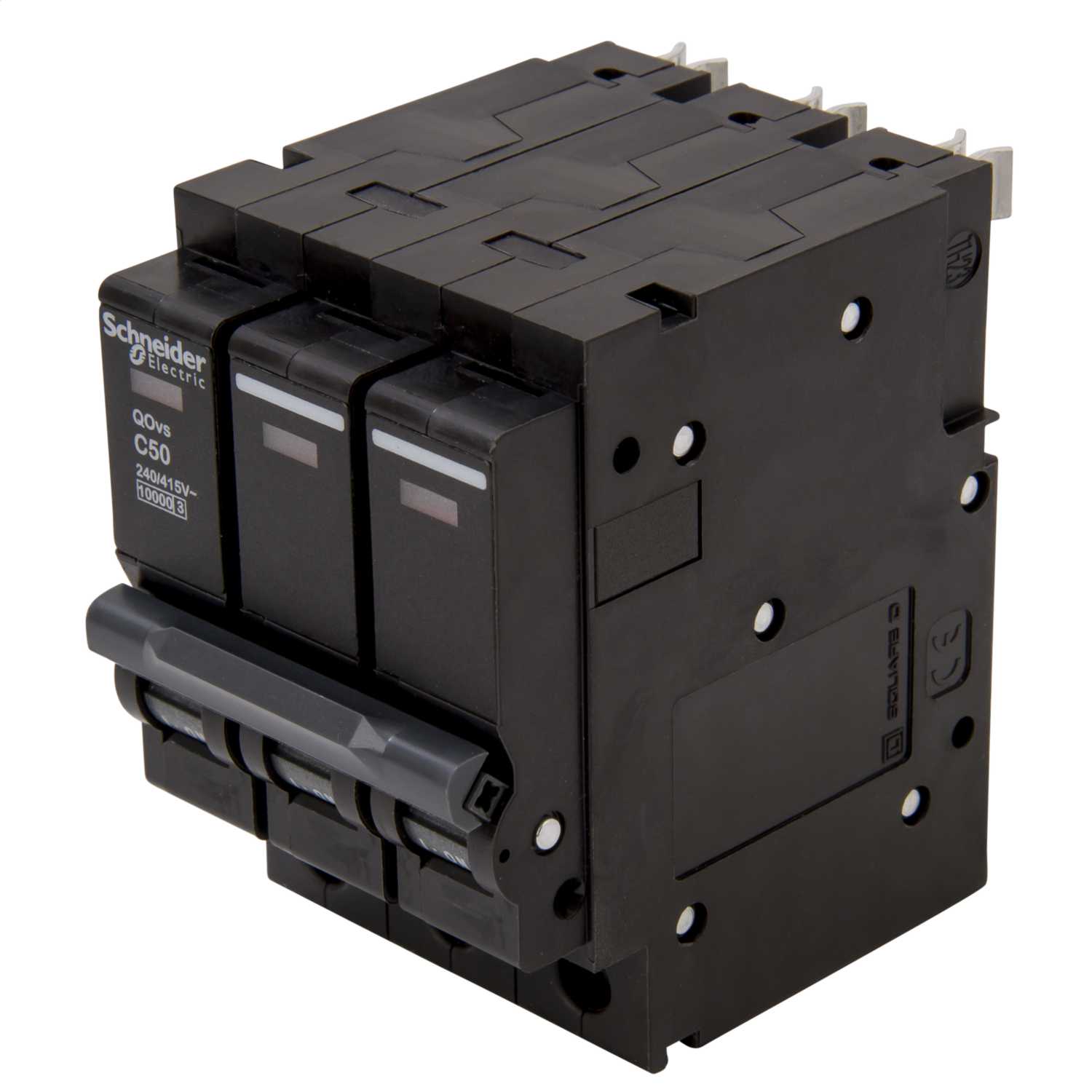 Schneider Square D QOVS 50A Triple Pole 10kA C Curve MCB (QO350VSC10) | CEF