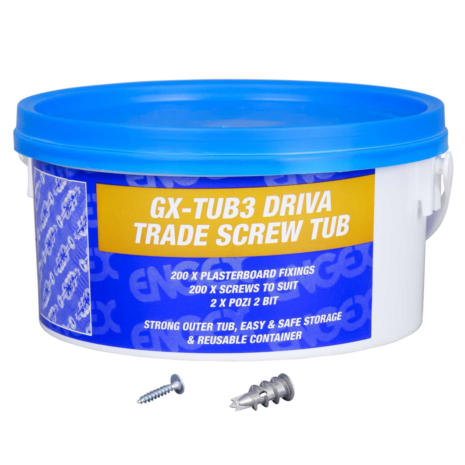 Engex Trade Tub 3 Metal Cavity Fixings and Screws (Tub of 200) (GX-TUB3 ...