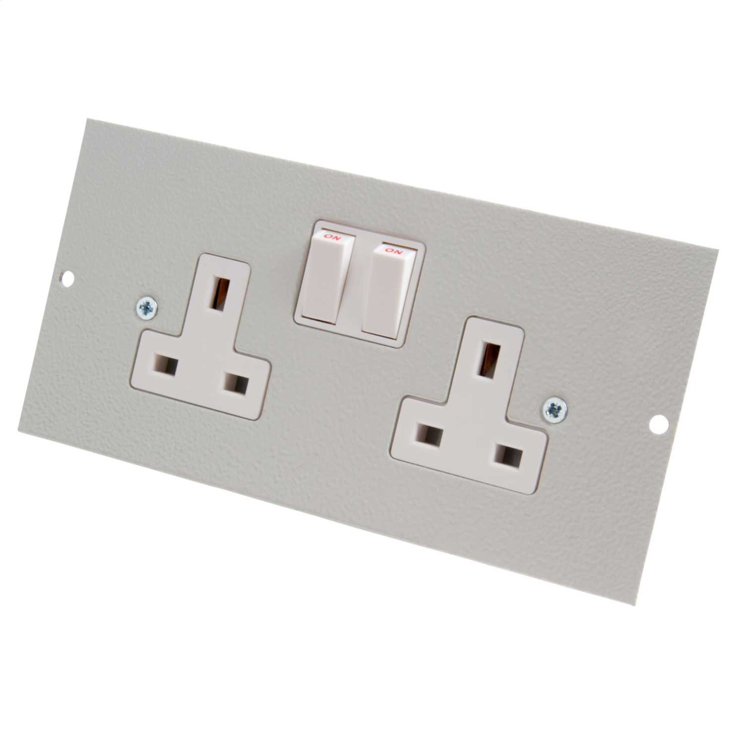 Tass 13A 2 Gang Double Switched Socket Plate for Floor Box (STO291) | CEF