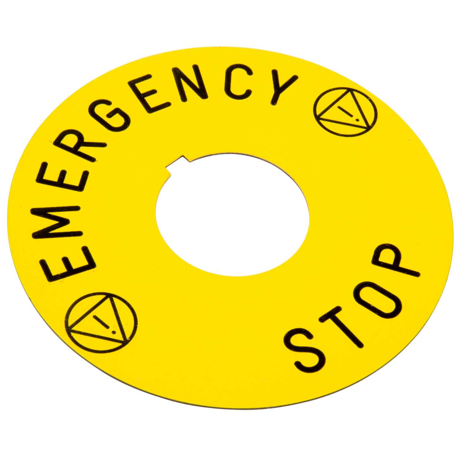 Schneider Telemecanique Emergency Stop Legend Plate Black on Yellow ...
