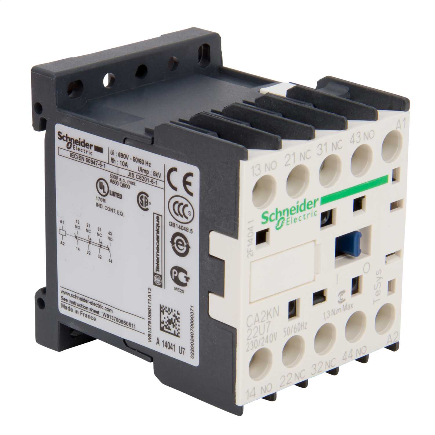 Schneider Telemecanique 240V Control Relay 2 NO + 2 NC Contacts ...