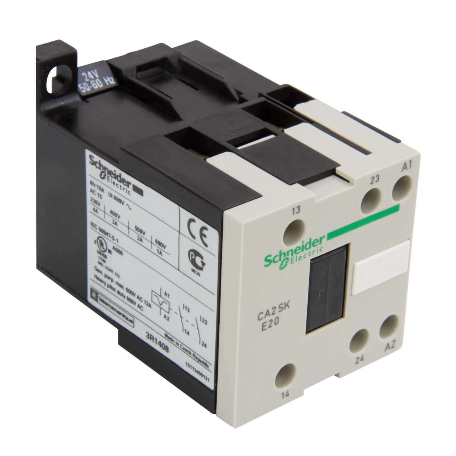 Schneider Telemecanique 24V 50/60HZ Control Relay 2 NO Contacts ...