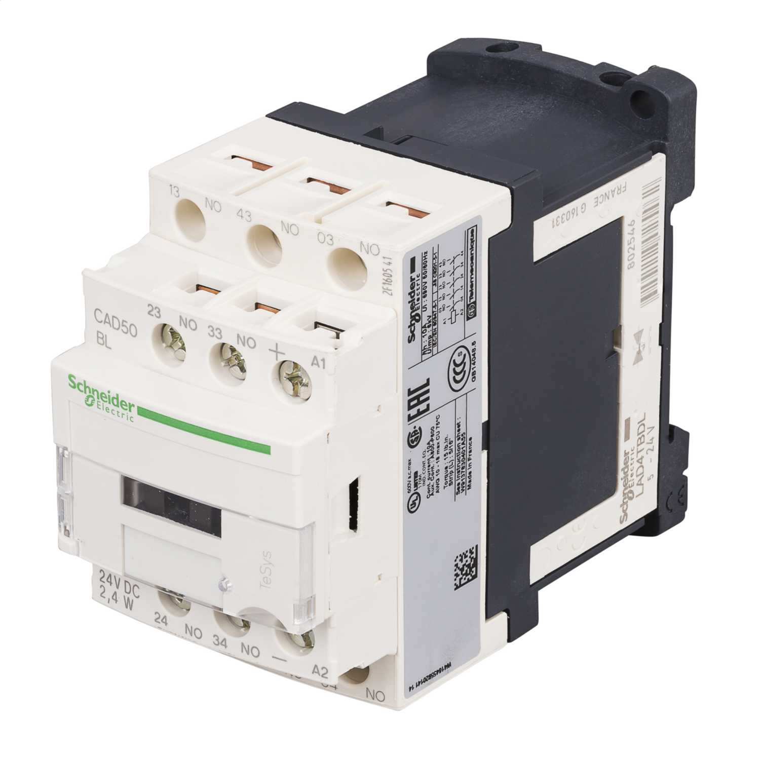 Schneider Telemecanique TeSys CAD50BL 24V DC 10A Control Relay 5 NO ...