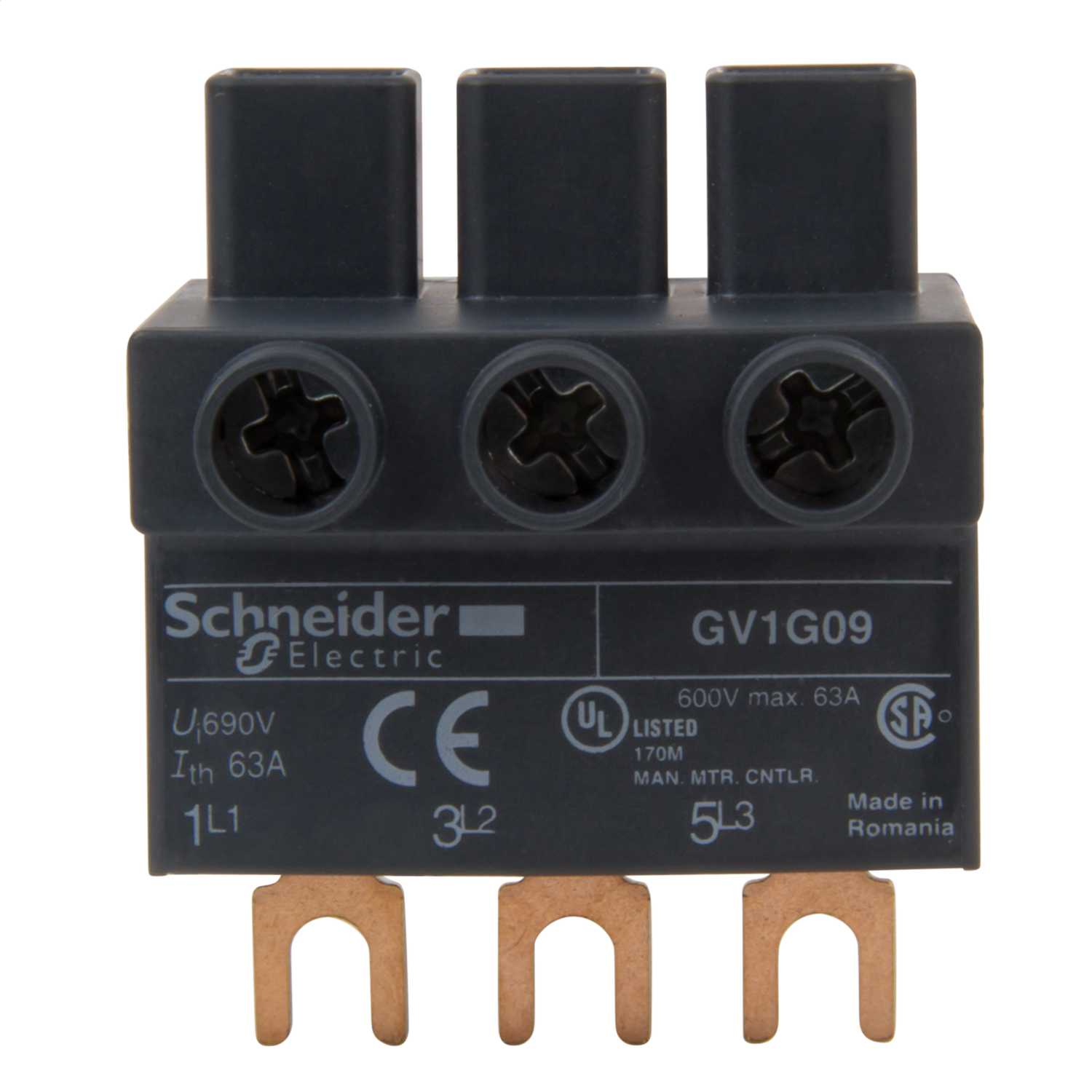 Schneider Telemecanique 63A Triple Pole Terminal Block (GV1G09) | CEF